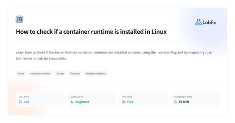 How To Check If A Container Runtime Is Installed In Linux Labex