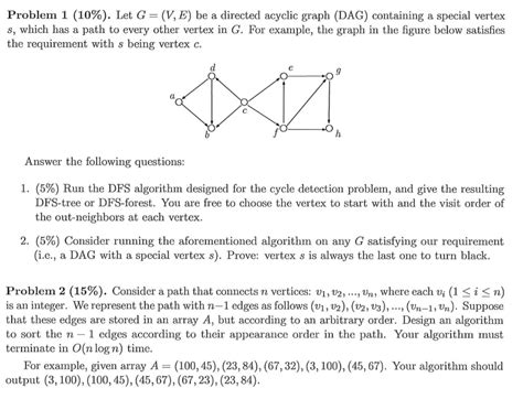 Solved Problem Let G V E Be A Directed Acyclic Chegg