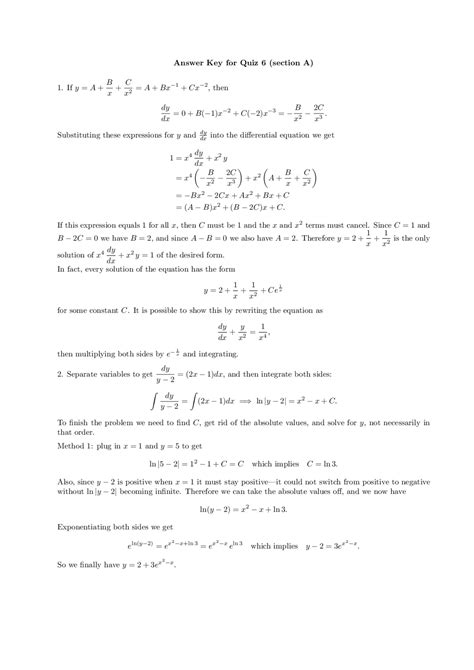 Solution Calculus Solved Quiz Docsity