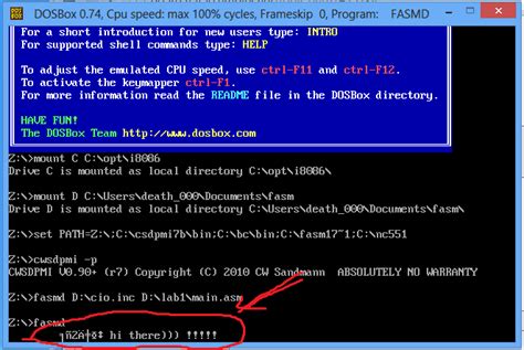 Dos Fasm Macro To Display String Stack Overflow
