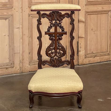 19th Century French Napoleon Iii Period Mahogany Prie Dieu ~ Prayer
