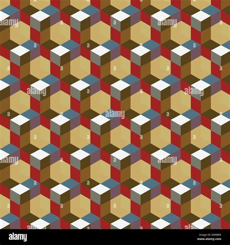 Seamless Abstract Cube Pattern Colorful Design Geometric D Vector Wallpaper Cube Pattern