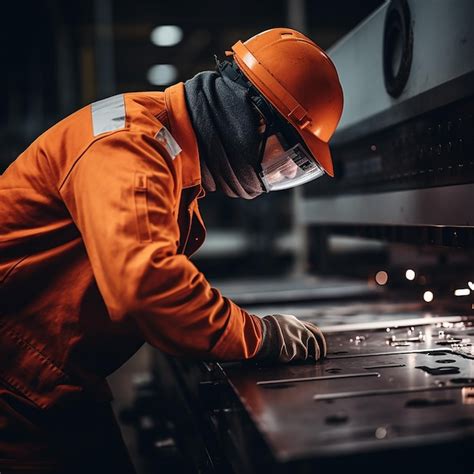Premium Photo Metal Sheet Profiling Factory Worker