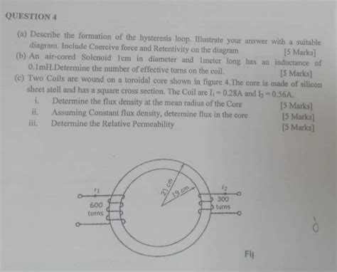 Question 4 A Describe The Formation Of The Hysteresis Loop Illustrate Your Answer With A