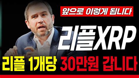 리플 전망 리플 앞으로 이렇게 됩니다 1개당 30만원 긴급속보 리플 Xrp Sec 코인전략가 갈링하우스