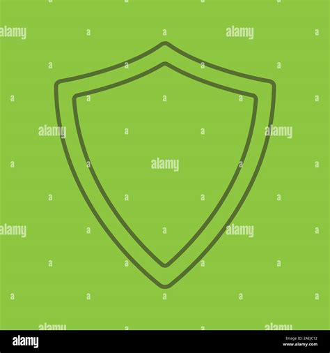 Protection Shield Color Linear Icon Security Thin Line Outline Symbols On Color Background