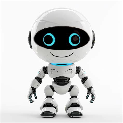 Premium Photo Cute Realistic Android Robot Smiling Isolated
