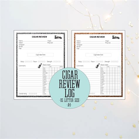 Cigar Review Log Cigar Tasting Template Ts For Cigar Lovers