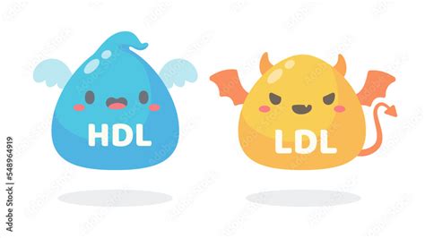 HDL And LDL Cholesterol Cartoon Good Fat And Bad Fat Accumulated In The Body Stock Vector