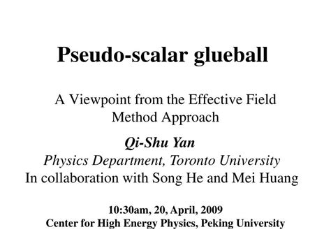 Ppt Pseudo Scalar Glueball Powerpoint Presentation Free Download Id7080792