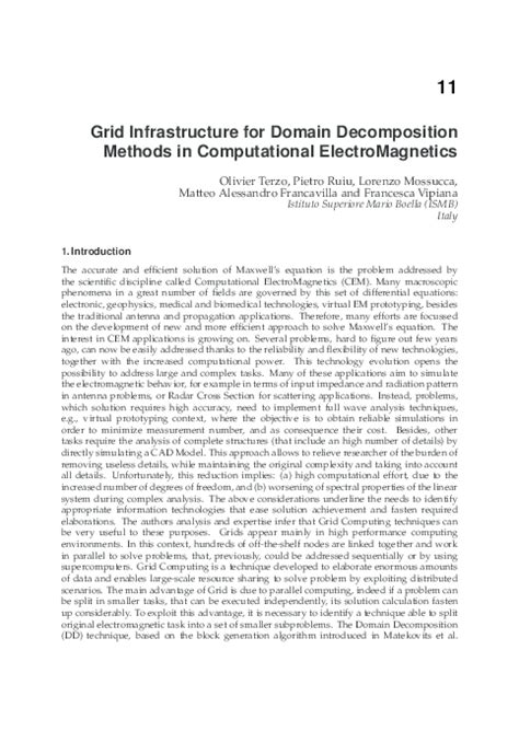 Pdf Grid Infrastructure For Domain Decomposition Methods In Computational Electromagnetics