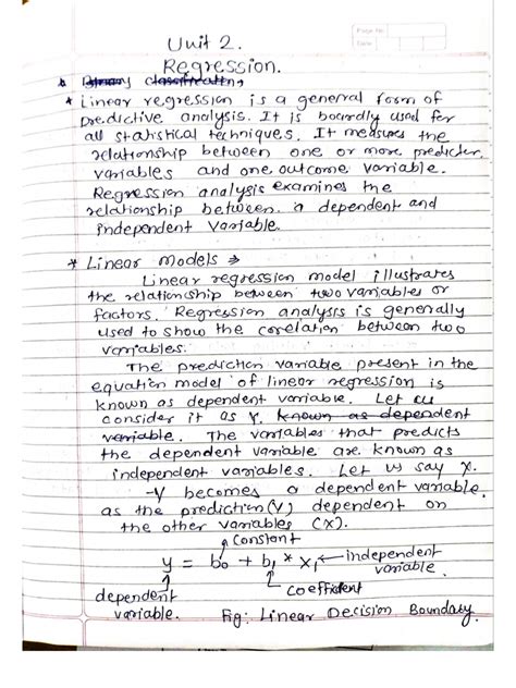 Ml Unit 2 Handwritten Notes Pdf