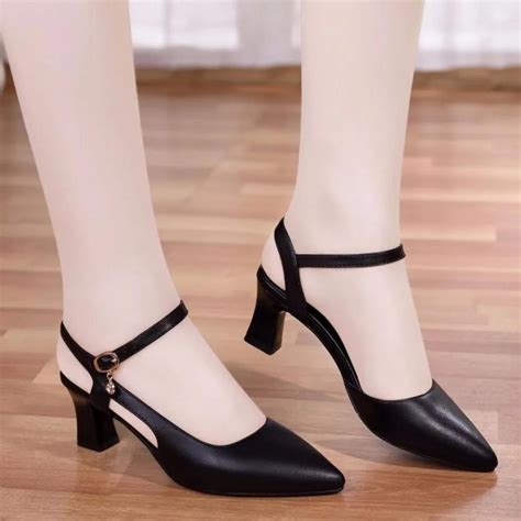 Cresfimix Sapatos 여성 여성 고전 고품질 검은 Pu 가죽 편안 봄 And 여름 뒤꿈치 신발 숙녀 멋진 신발 A9199여성용 펌프 Aliexpress