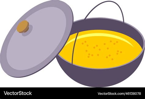 Caldron Isometric Hiking Composition Royalty Free Vector