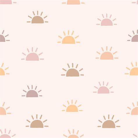 Premium Vector Seamless Pattern With Colorful Suns Sunset Or Sunrise