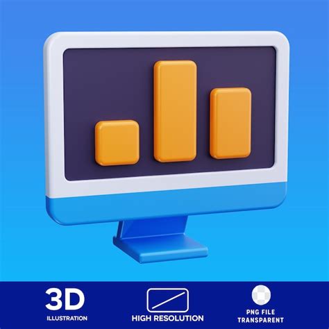 Psd Statistics Graph Screen 3d Illustration Premium Psd
