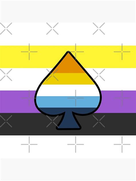 Aroace And Non Binary Pride Flag With Ace Of Spades Poster For Sale
