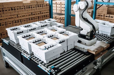 packaging and sorting robot sorting products into different boxes and