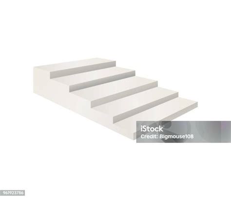 현실적인 상세한 3d 템플릿 빈 흰색 계단 사다리 벡터 계단에 대한 스톡 벡터 아트 및 기타 이미지 계단 입체 이미지