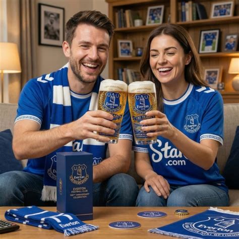 Everton Football Club 148th Anniversary Beer Pint Glass Best Deal 4995