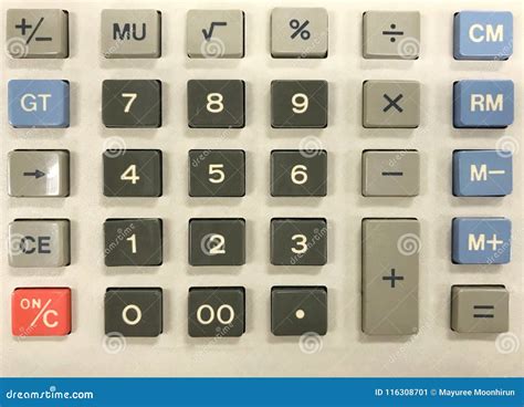 Numeric Keypad Of Old Fashioned Of Calculator Stock Image Image Of