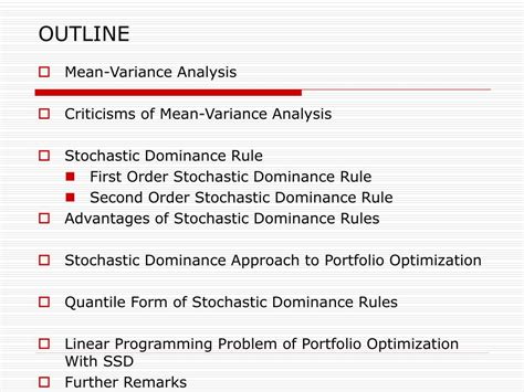 Ppt Stochastic Dominance Approach To Portfolio Optimization Powerpoint Presentation Id 5493165