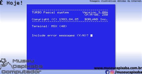 O Borland Turbo Pascal De MCC Museu Capixaba Do Computador