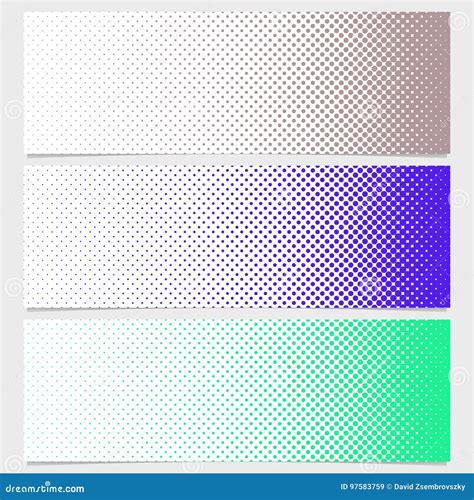 Halftone Dot Pattern Banner Template Vector Graphic From Circles In Varying Sizes Stock Vector