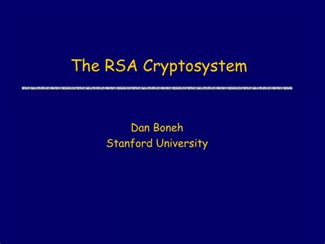 PPT The RSA Cryptosystem PowerPoint Presentation Free Download ID 4352145