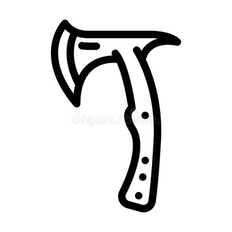 Throwing Axe Tool Line Icon Vector Illustration Stock Vector Illustration Of Weapon Vector