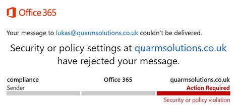 cant send emails after o365 tenant merging error 50 5 7 1 access denied