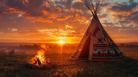 Free Sunset Teepee Camp Image Sunset Teepee Campfire Download At
