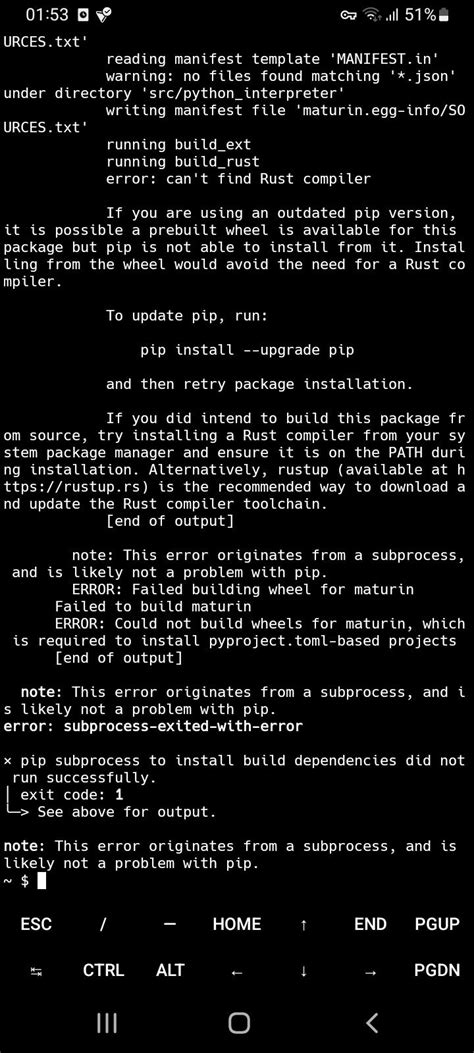 Pip Errors Rtermux