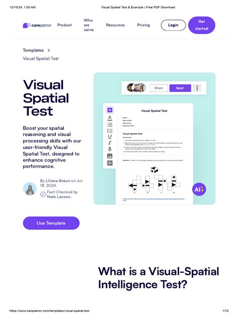 Visual Spatial Test And Example Free Pdf Download Pdf Motivational Motivation