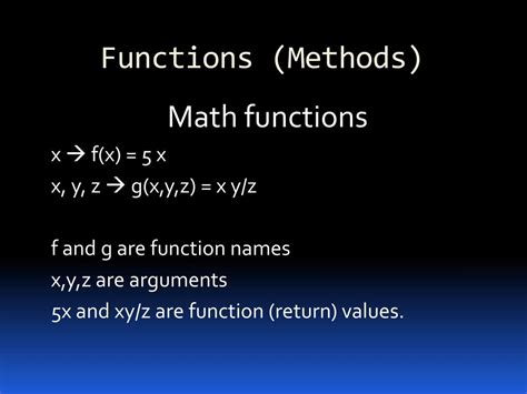 Ppt Functions Methods Powerpoint Presentation Free Download Id2819584