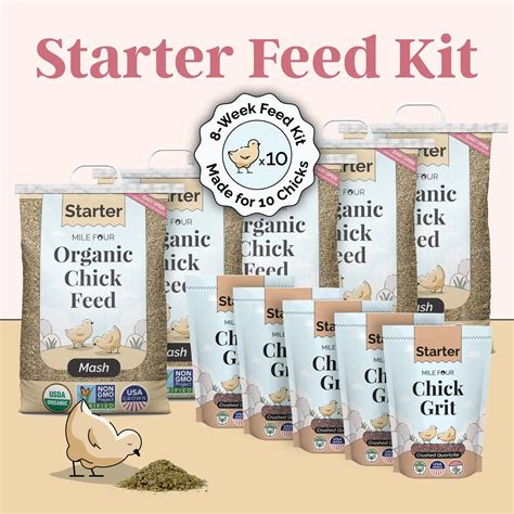 Starter And Chick Chicken Kit 2 Month Supply Of Feed And Grit Non Gmo