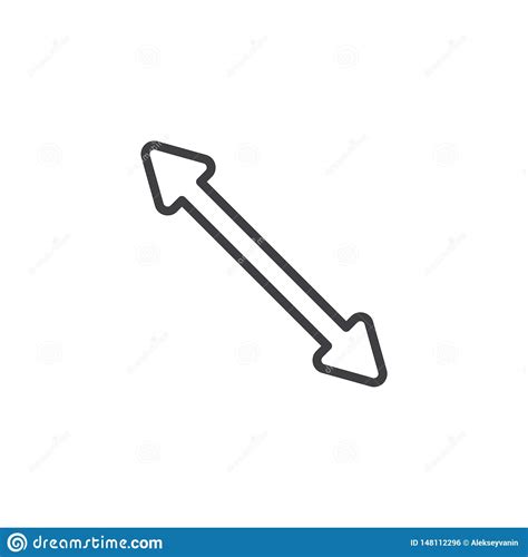 Resize Arrow Line Icon Stock Vector Illustration Of Extend