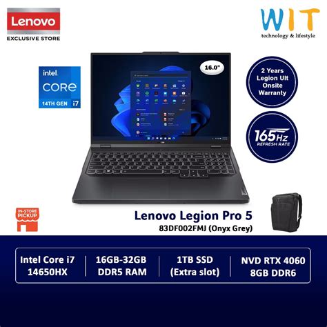 Lenovo Legion Pro Irx Df Fmj Intel Core I Hx Gb Gb Ram Tb Ssd Wqxga