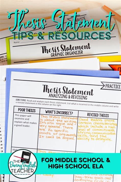 Teaching The Thesis Statement Tips And Resources For Secondary Ela Artofit