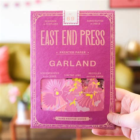 Screen Printed Spring Garden Garland Handmade Décor Uneeka