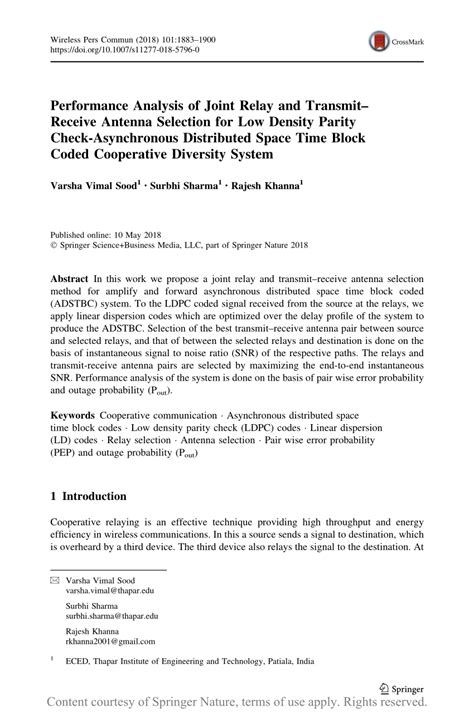 Performance Analysis Of Joint Relay And Transmitreceive Antenna