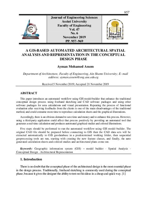 Pdf A Gis Based Automated Architectural Spatial Analysis And Representation In The Conceptual