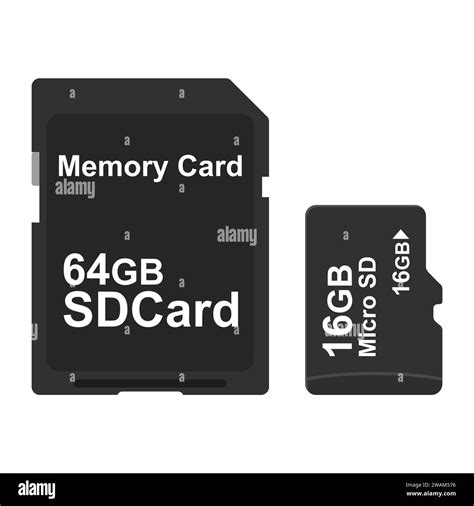 SD And Micro SD Memory Card Isolated On White Background Vector Illustration Stock Vector Image