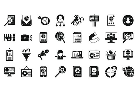 Market Segmentation Icons Set Simple Vector Customer