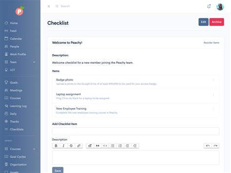 peachyhr checklists