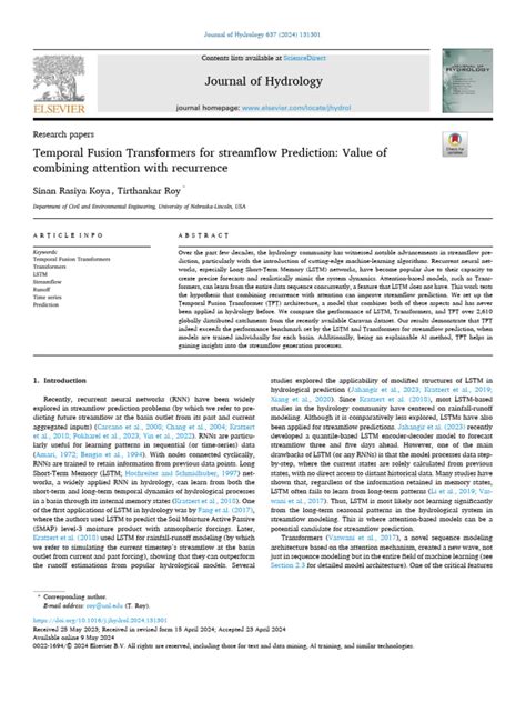 Temporal Fusion Transformers For Streamflow Prediction Pdf Applied