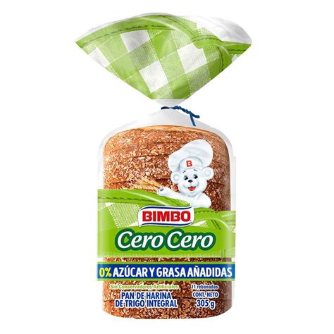 Pan Integral Bimbo Cero Cero 0 Azúcar Y Grasas Añadidas 305g Chedraui