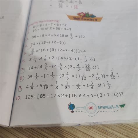 Simplify The Following Expressions 6 Of 8 4 7 X 8 52 16 ÷ 16 Of 2