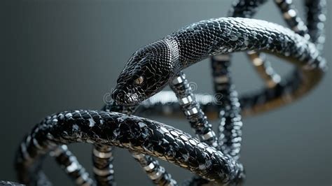 Snake Biology Meets Dna Modern Scientific Visualization Stock