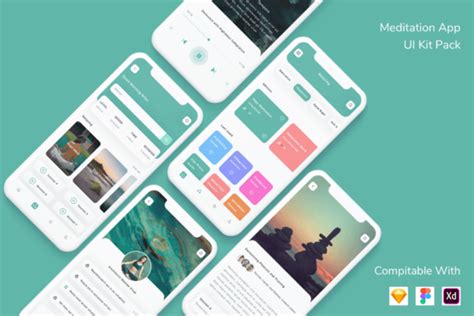 Meditation App Ui Kit Pack Graphic By Betush · Creative Fabrica